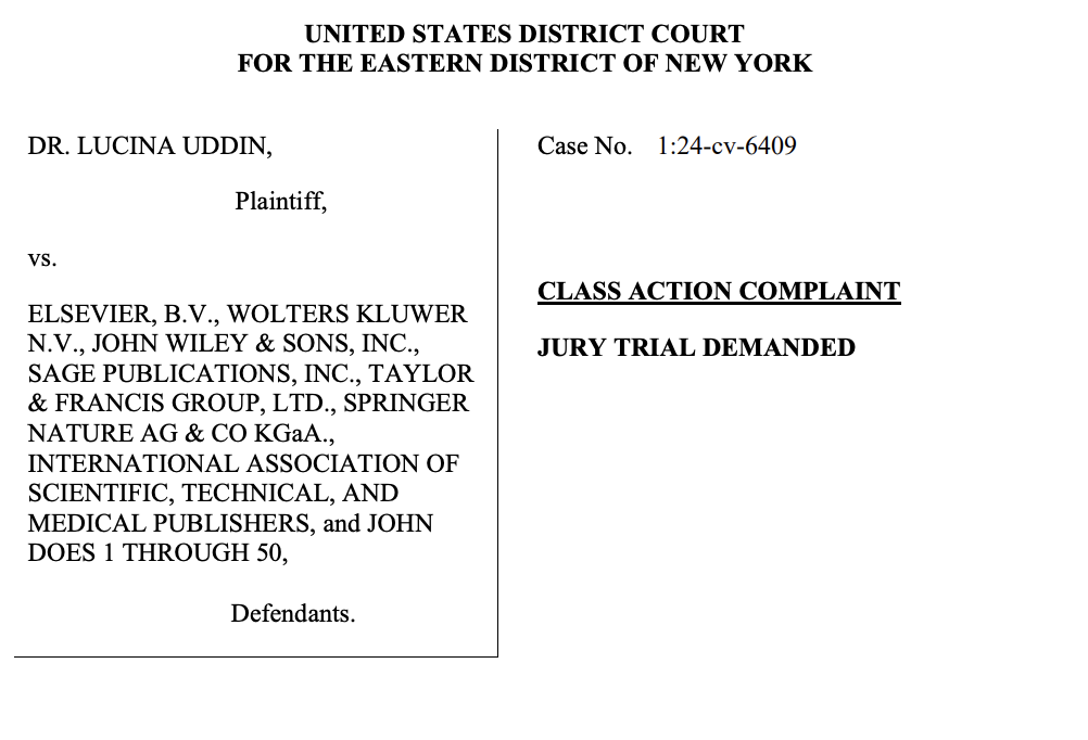 Antitrust Lawsuit Filed Against Large Academic Publishers – Authors ...